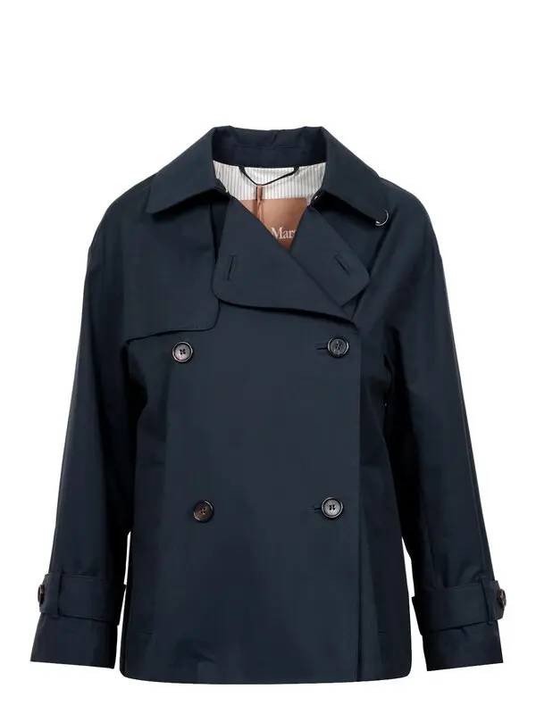 Max Mara Drip-proof Twill Coat - Blue
