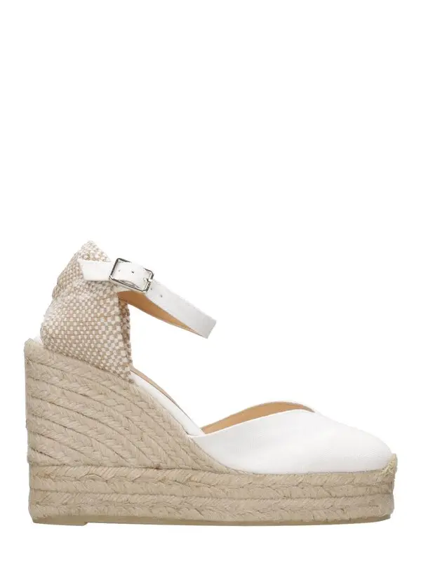 CastaÑer Espadrille With Buckled Ankle Strap - White