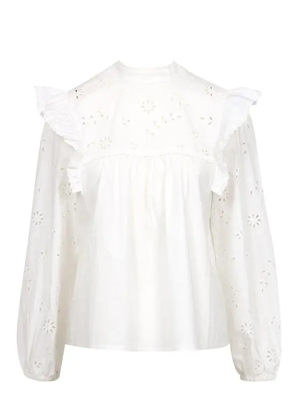 Max Mara Shirt With Sangallo Embroidery - White