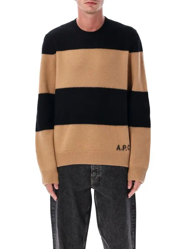 A.p.c. Edwardo Wool Jumper - Camel Black