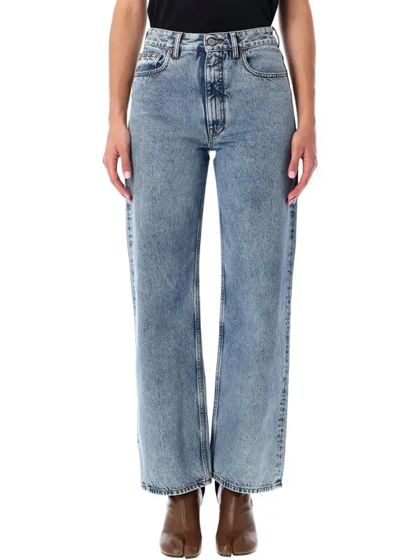 MAISON MARGIELA Acid Wash Straight Leg Jeans - Blue
