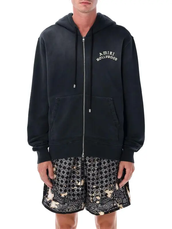 Amiri Zip Up Hoodie - Black