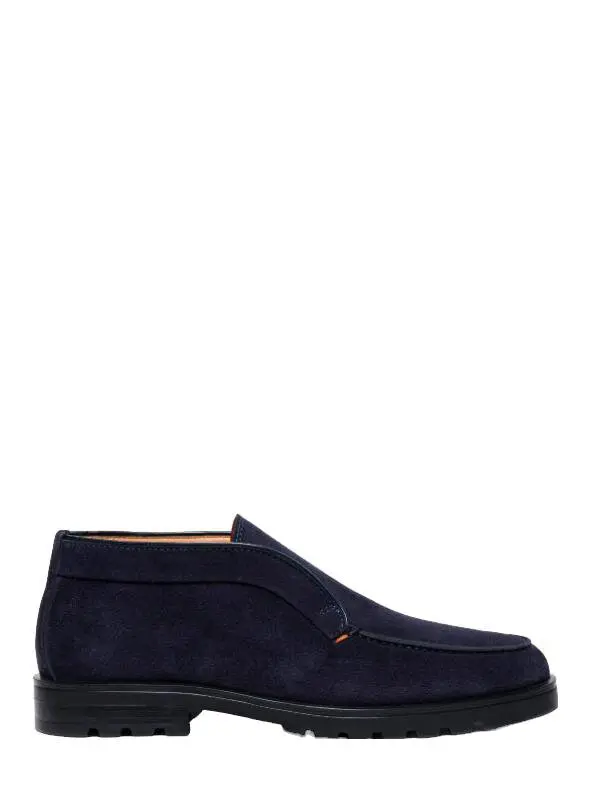 Santoni Moc Toe Ankle Boots - Blue