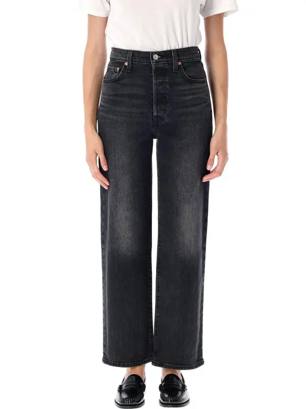 LEVI'S Ribcage Straight Ankle Jeans - Loom About Black