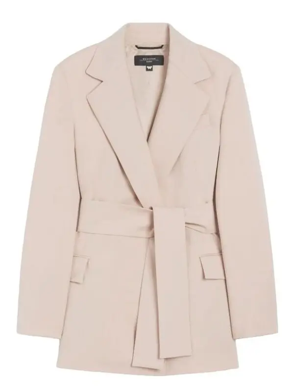 Max Mara Belted Straight-cut Jacket - Powder