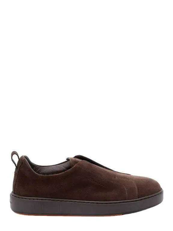 Santoni Victory Suede Sneakers - Brown