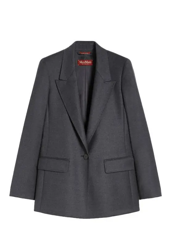 Max Mara Bolsena Stretch Wool Flannel Blazer - Grey