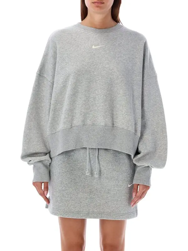 Nike Crew-neck Oversized Sweatshirt - Grey Dark Heater