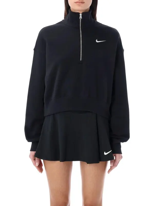 Nike Sportswear Phoenix 1/2-zip Crop Sweatshirt - Black