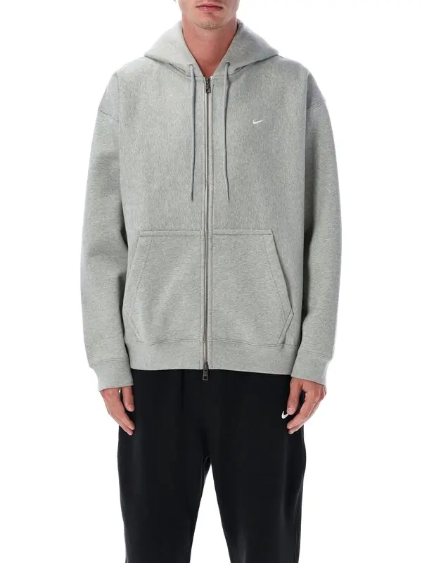 Nike Solo Swoosh Full-zip Hoodie - Dk Grey Heather