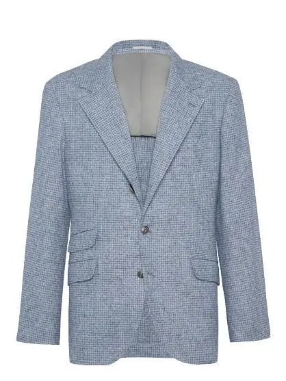 Brunello Cucinelli Check Deconstructed Blazer - Denim