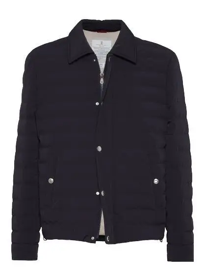Brunello Cucinelli Taffeta Down Jacket - Navy Blue