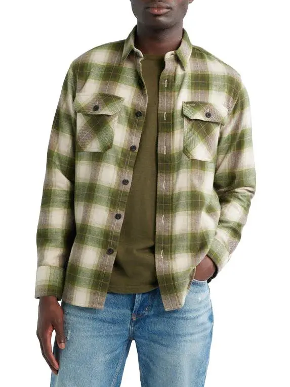 Pendleton Burnside Plaid Flannel Button-up Shirt - Tan/olive Plaid