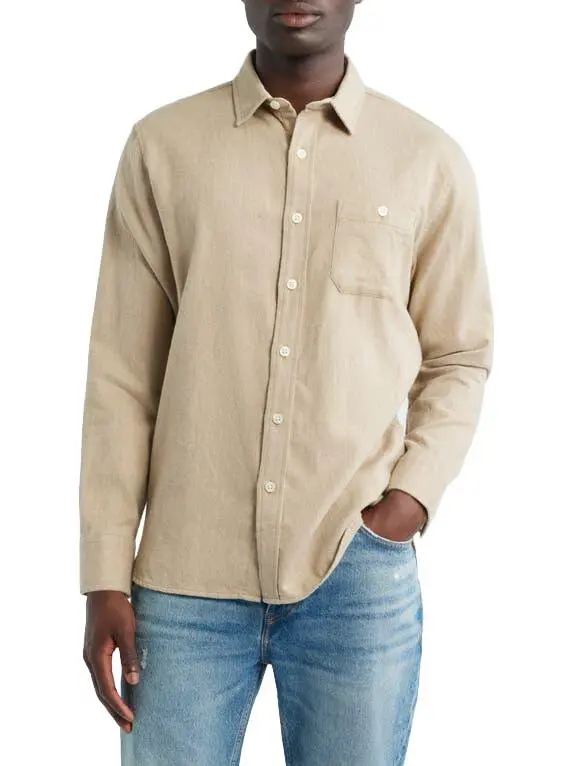 Pendleton Fremont Solid Flannel Button-up Shirt - Tan Heather