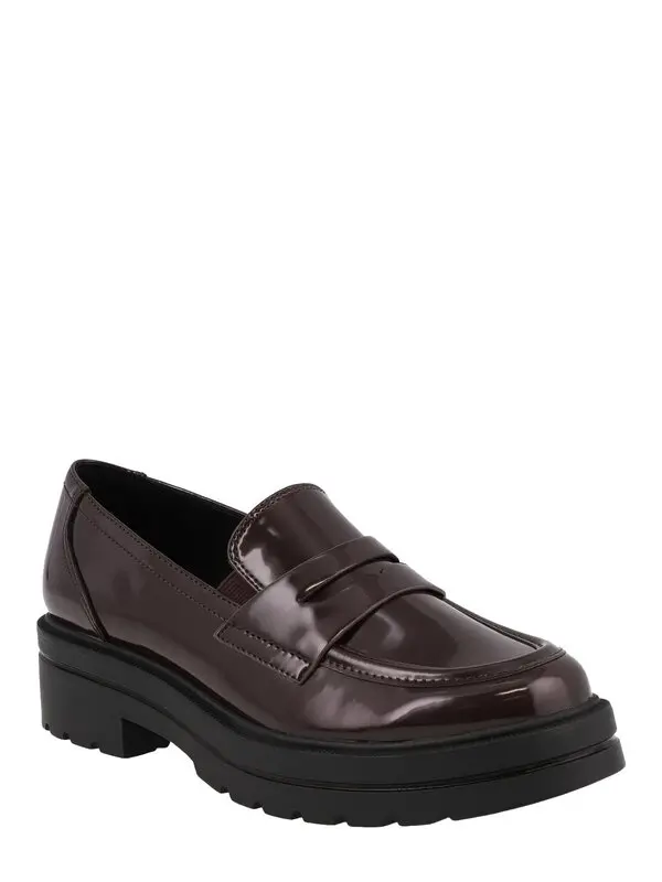 Mia Yoani Lug Sole Penny Loafer - Burgundy