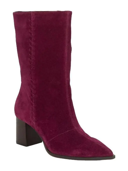 Vince Camuto Lorrys Whipstitch Block Heel Boots - Wineberry