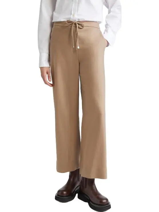 Max Mara Flora Stretch Virgin Wool Drawstring Pants - Biscuit