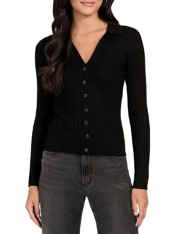 Guess Miranda Ribbed Cardigan - Black