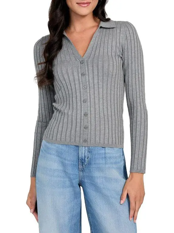 Guess Miranda Ribbed Cardigan - Oxford Grey
