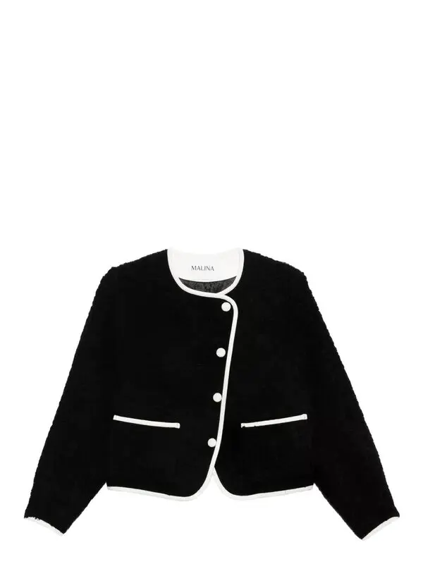 MALINA Buttoned Cropped Jacket - Black