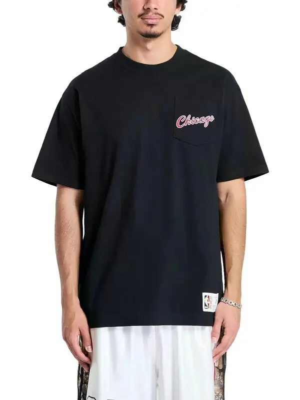 Mitchell & Ness Chicago Bulls Vintage Logo Double Hit T-shirt - Black
