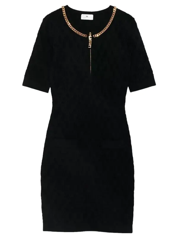 Elisabetta Franchi Chain-embellished Mini Dress - Black