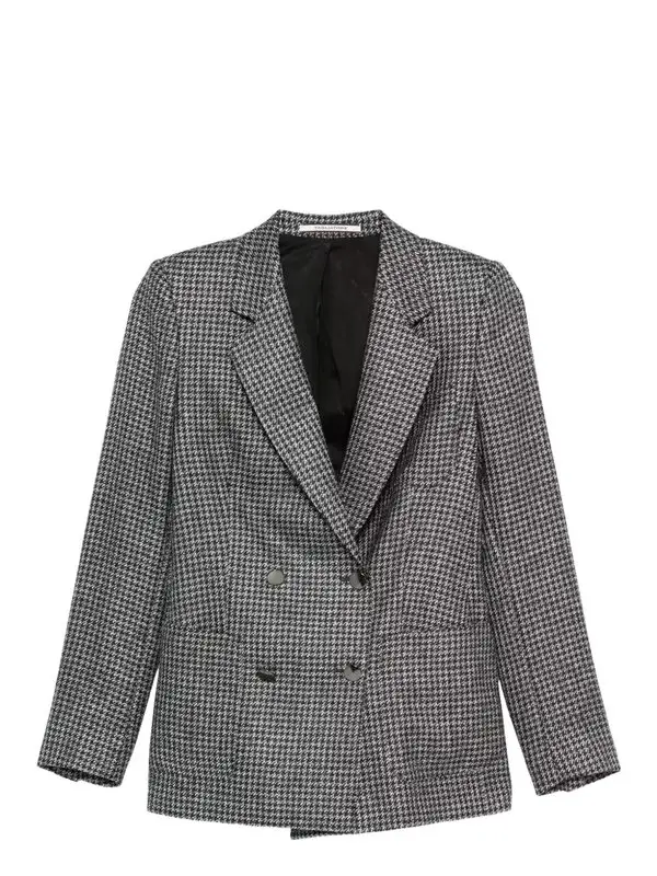 Tagliatore Houndstooth Single-breasted Blazer - Black