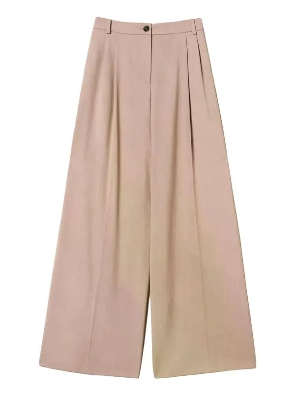 TWINSET Pleated Palazzo Pants - Neutrals