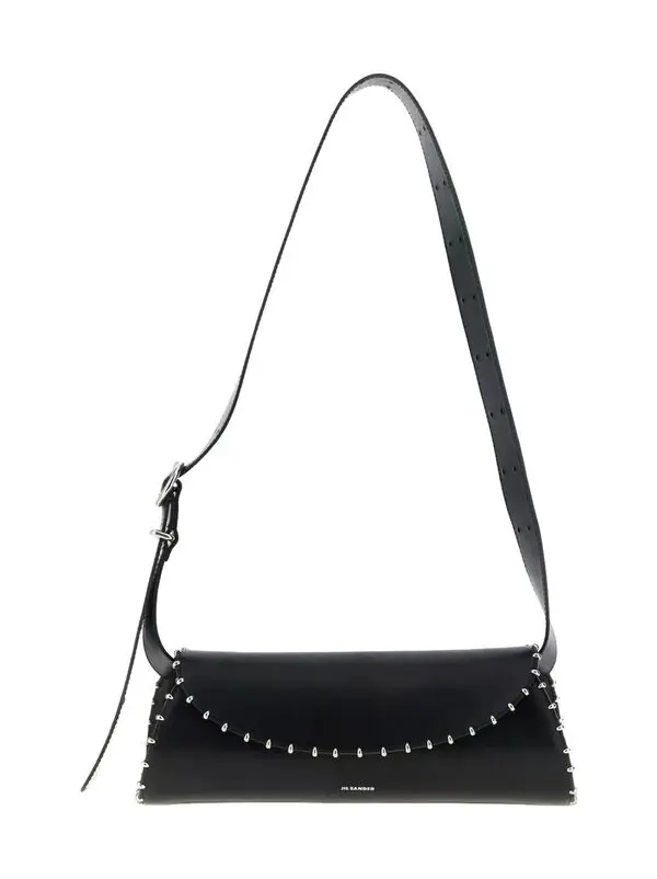 JIL SANDER Small Cannolo Shoulder Bag - Black