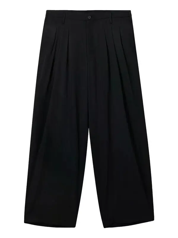 Yohji Yamamoto Pleated Wool Trousers - Black