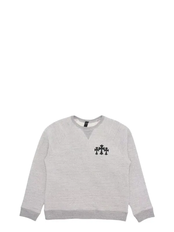 Chrome Hearts Cemetery Cross Crew-neck Sweatshirt - Grey