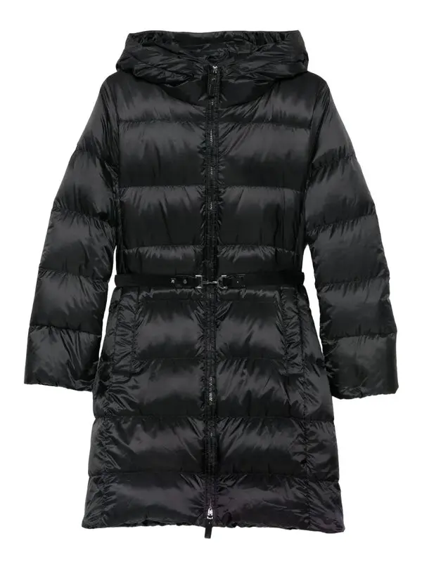 Max Mara Hooded Belted Coat - Black