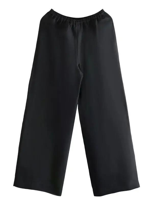 THE ROW Elastic-waist Silk Trousers - Black