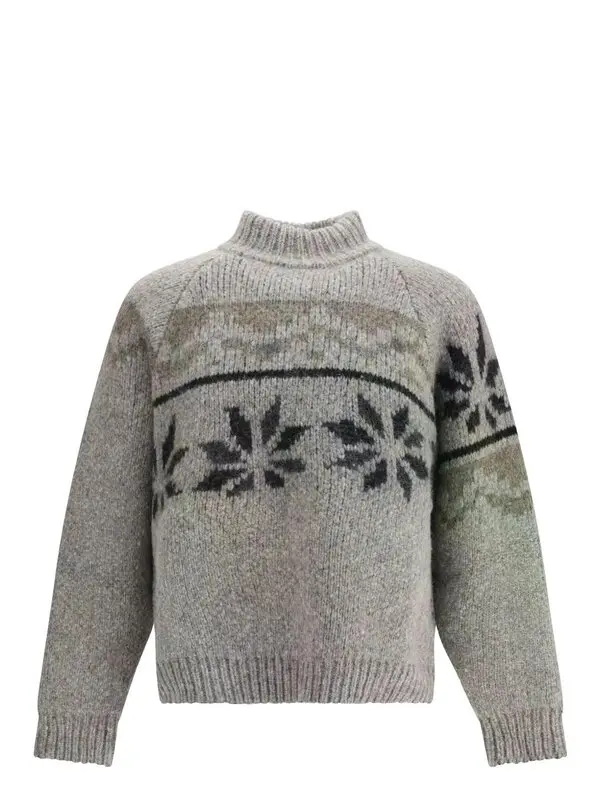 MAGLIANO Intarsia Knit Mock-neck Sweater - Grey
