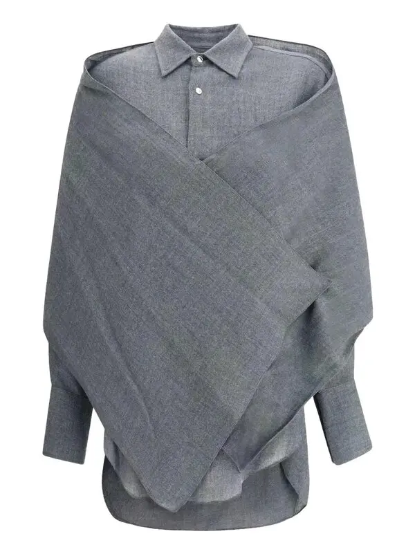 DARKPARK Detachable Scarf Shirt - Grey