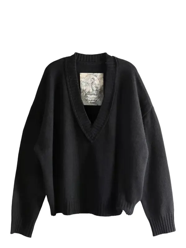 ZIGGY CHEN V-neck Wool Sweater - Black