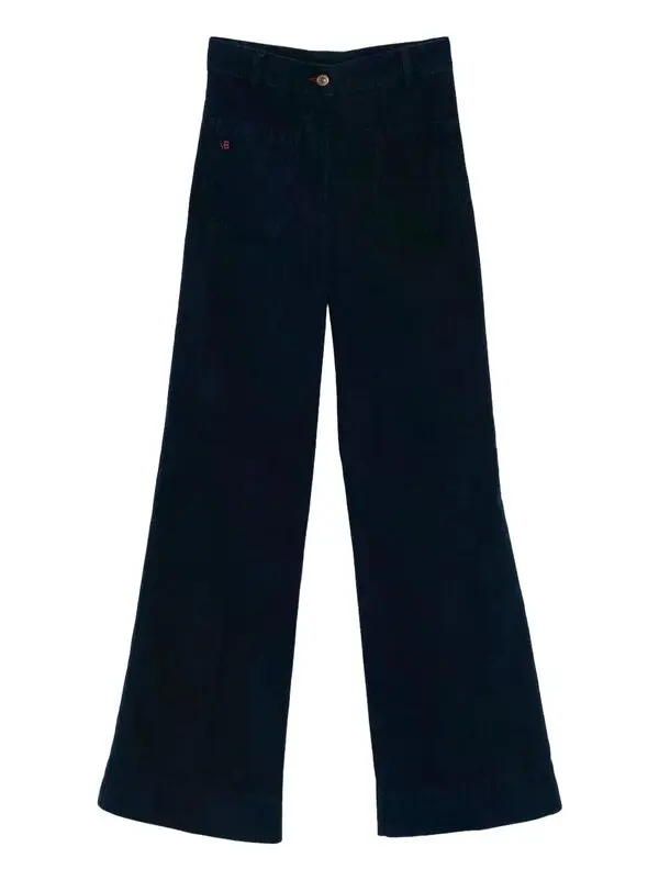 Victoria Beckham Corduroy Wide Leg Trousers - Blue