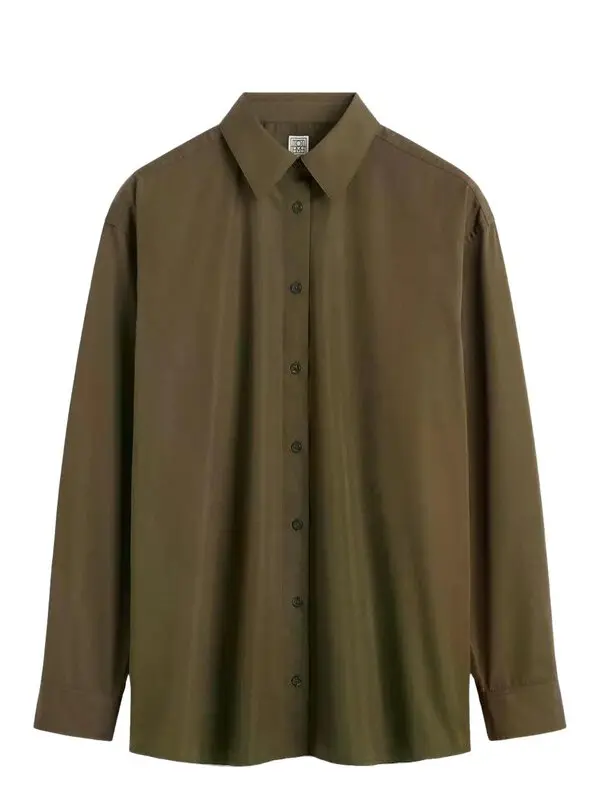 TOTEME Button-down Organic Cotton Shirt - Green