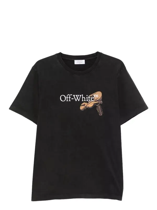Off-White Logo-print Graphic T-shirt - Black