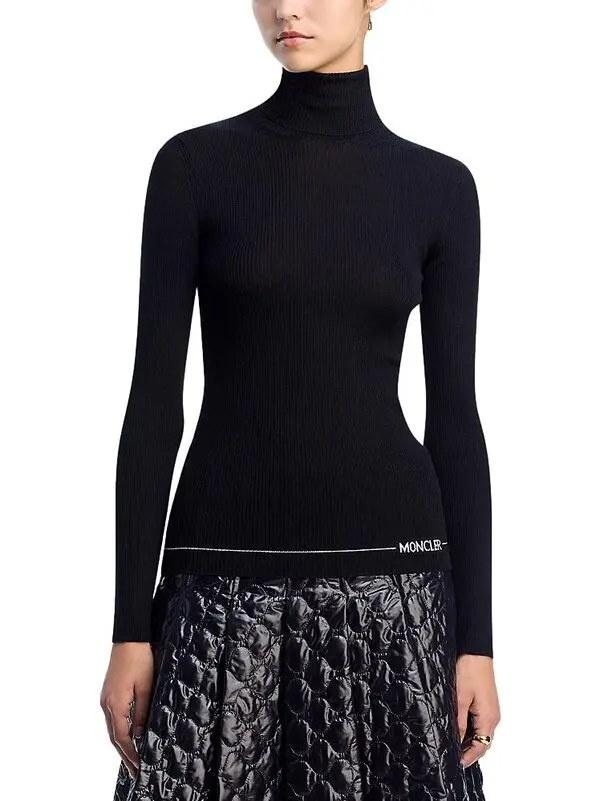 Moncler Wool Turtleneck Sweater - Black