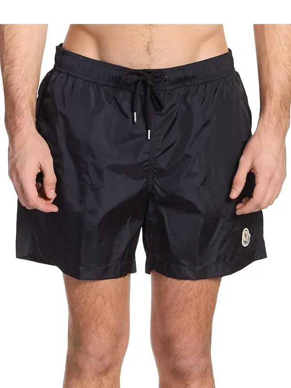 Moncler Logo Patch Swim Shorts - Navy