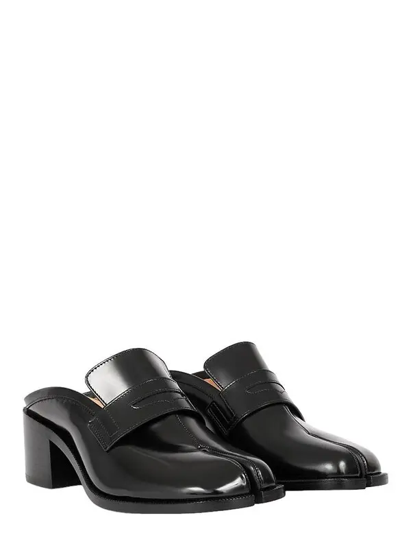 MAISON MARGIELA Tabi City 55 Leather Loafer Mules - Black