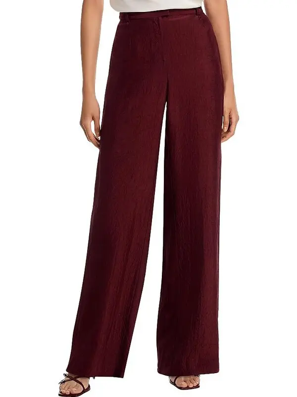 JASON WU Crinkled Satin Trousers - Medjool