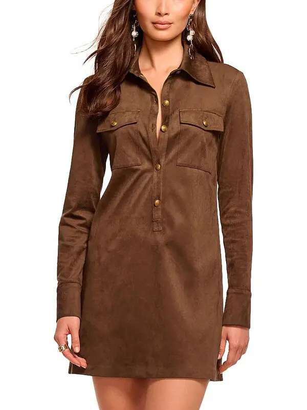 Ramy Brook Maria Mini Shift Dress - Coffee