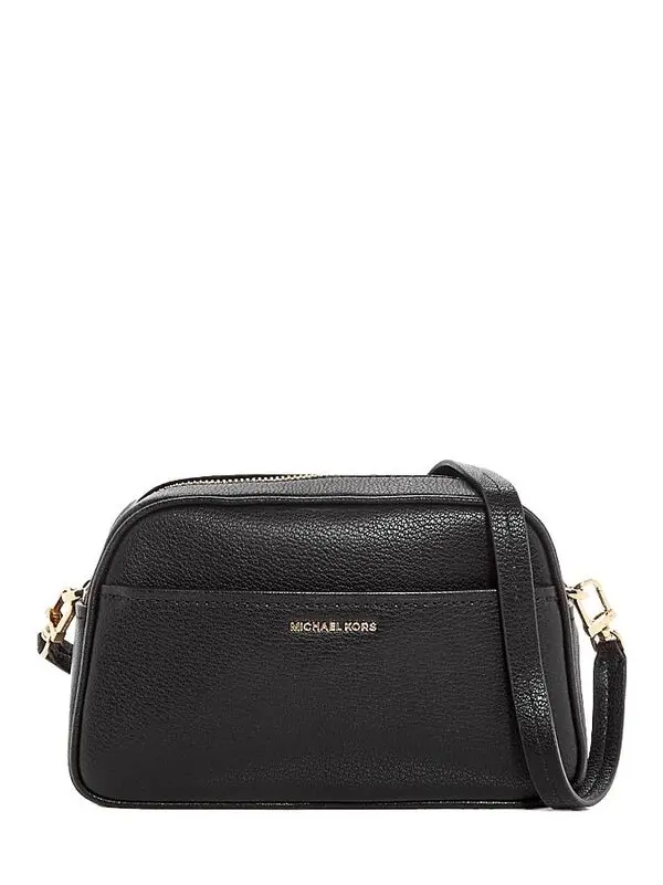 Michael Kors Jet Set Camera Leather Crossbody Bag - Black