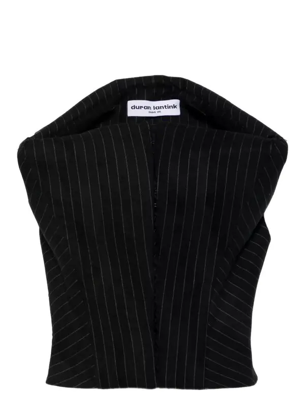 DURAN LANTINK Pinstripe Cropped Top - Black