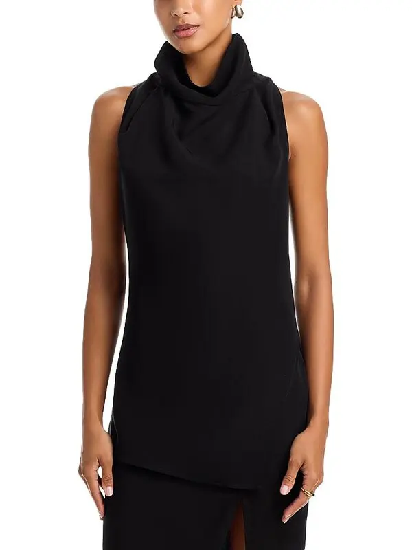 Co High Cowl Neck Top - Black
