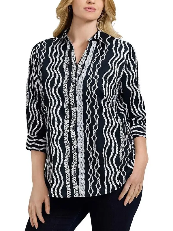 Foxcroft Paityn Shirt - Black/ White
