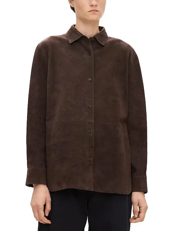 Theory Suede Shirt Jacket - Cacao
