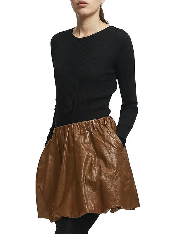 SAINT ART Sean Bubble Skirt - Cognac